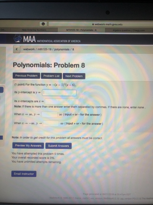 Solved webwork-math.gvsu.edu : 8 MATHEMATICAL ASSOCIATION OF | Chegg.com Solved webwork-math.gvsu.edu : 8 MATHEMATICAL ASSOCIATION OF | Chegg.com