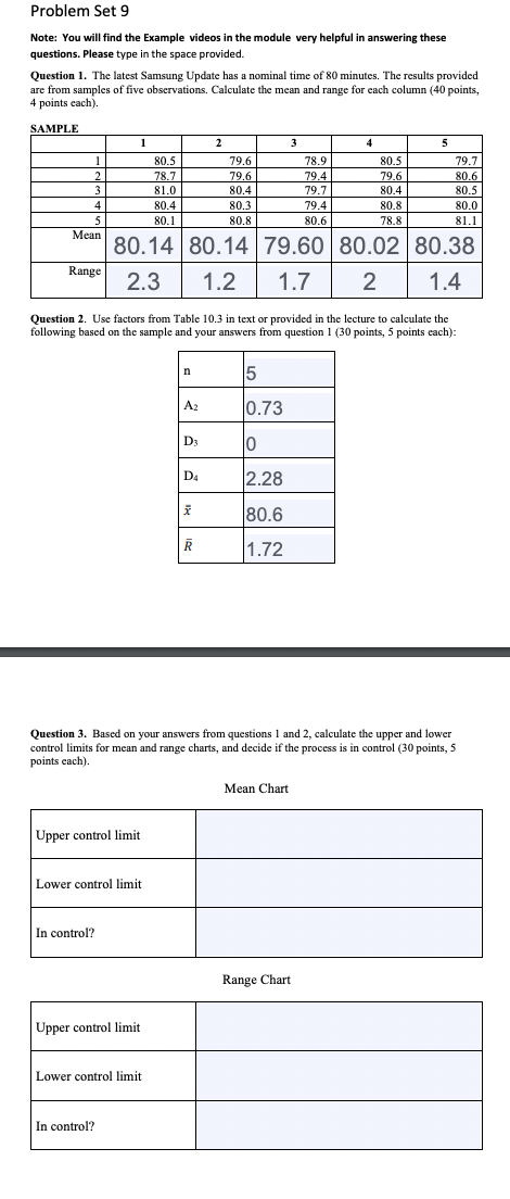 Solved Problem Set 9 Note: You will find the Example videos | Chegg.com