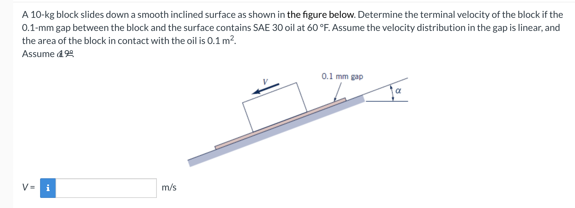 Solved A 10-kg block slides down a smooth inclined surface | Chegg.com