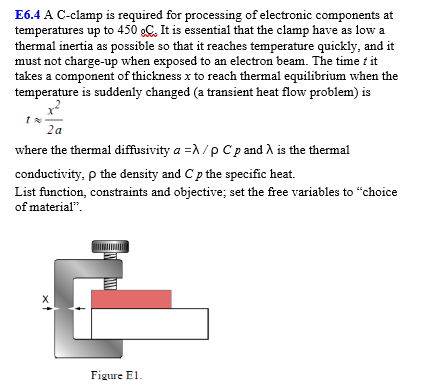 Solved E6.4 A C-clamp is required for processing of | Chegg.com