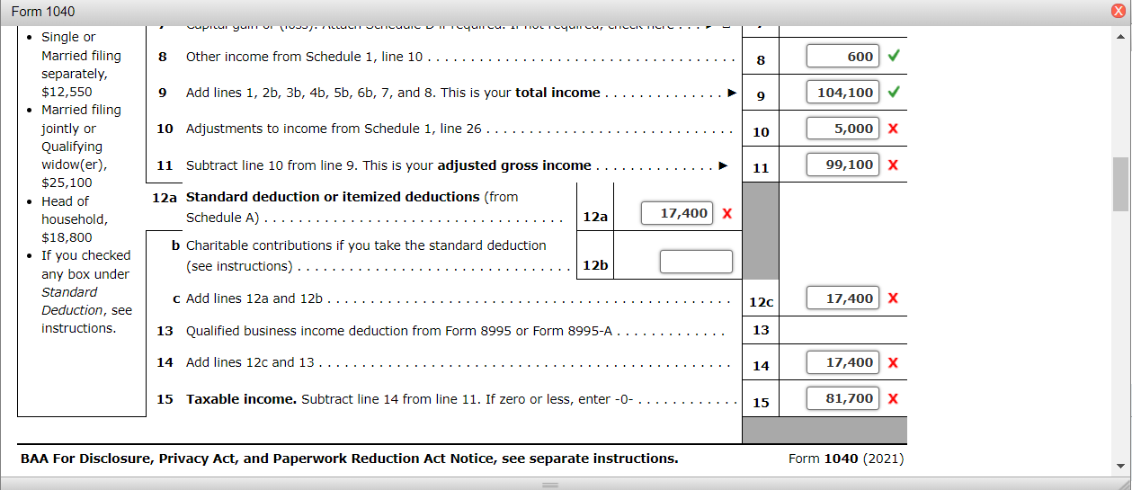 Please help. Prepare: 2021 form 1040 2021 Schedule | Chegg.com