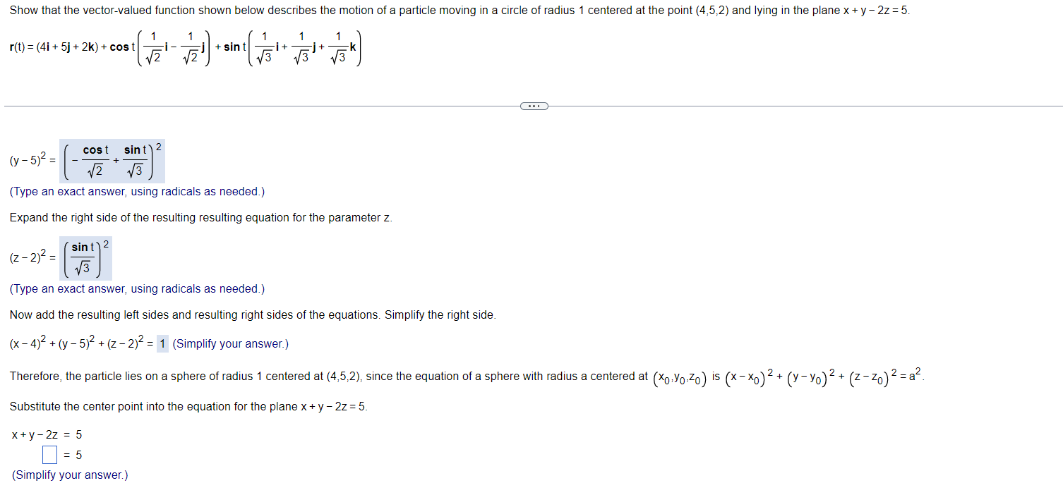 Solved Show that the vector-valued function shown below | Chegg.com