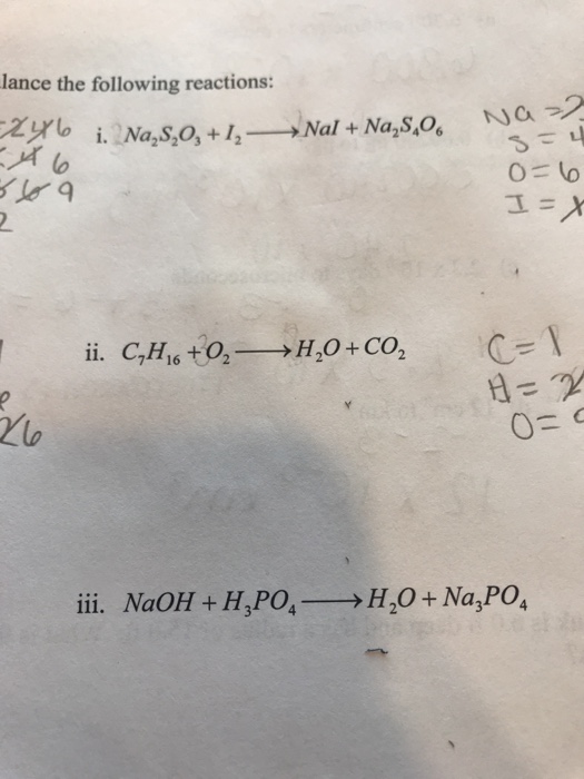 Solved lance the following reactions: i. Na ii. CH16 iii. | Chegg.com