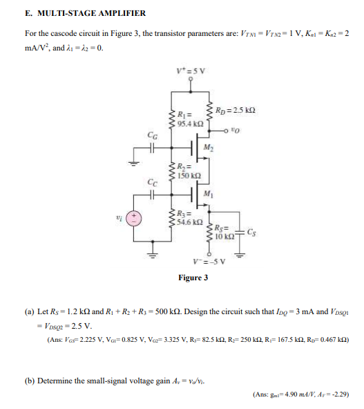 Solved D. COMMON-GATE CONFIGURATION The transistor | Chegg.com