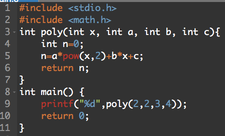 4 1 #include 2 #include 3 int poly(int x, int a, | Chegg.com