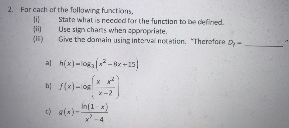 Solved 2. For each of the following functions, State what is | Chegg.com