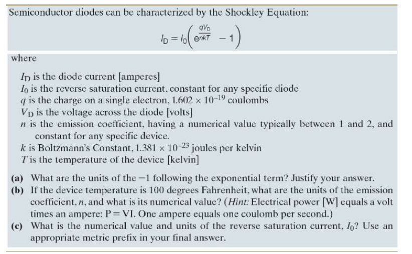 Solved -1) Semiconductor diodes can be characterized by the | Chegg.com
