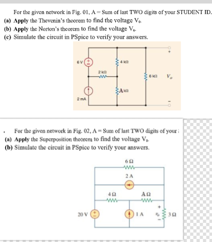 Solved For the given network in Fig. 01, A-Sum of last TWO | Chegg.com