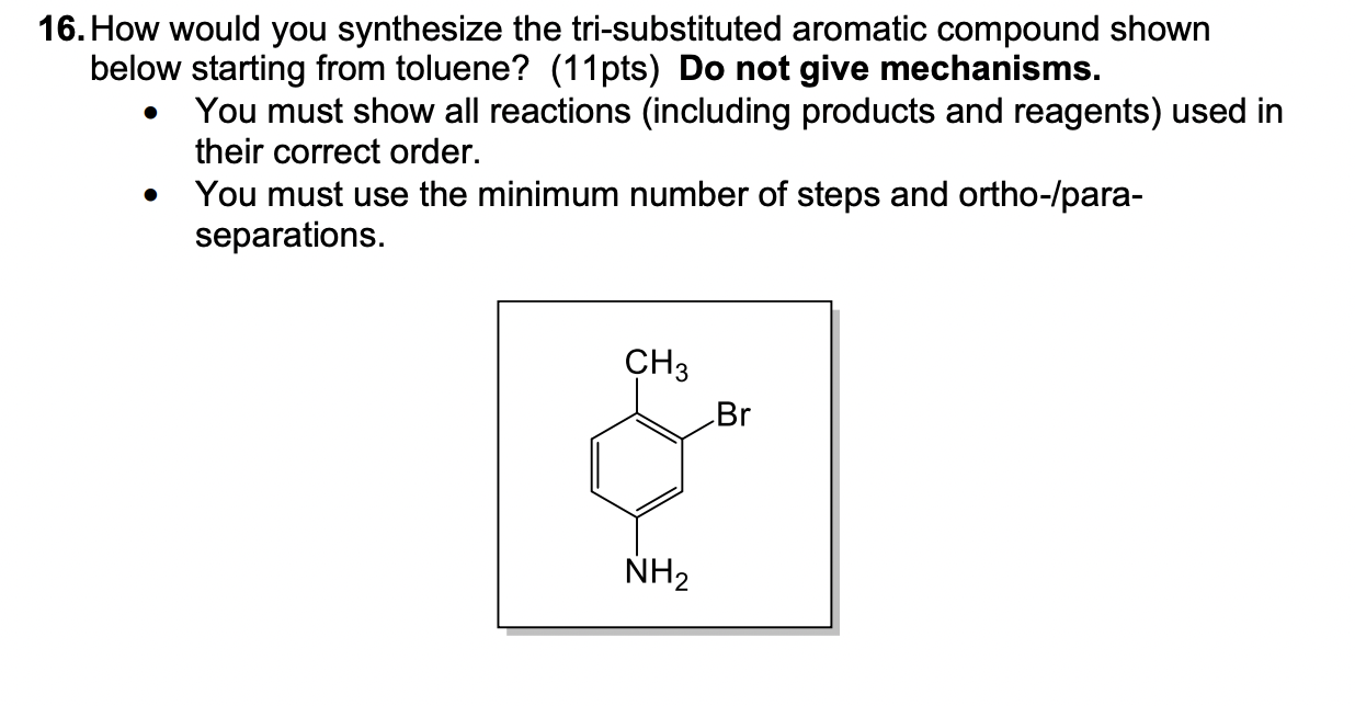 Solved 16. How would you synthesize the tri-substituted | Chegg.com