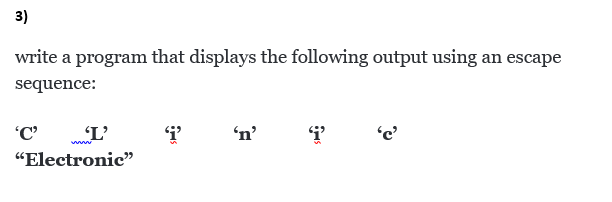 Solved write a program that displays the following output | Chegg.com