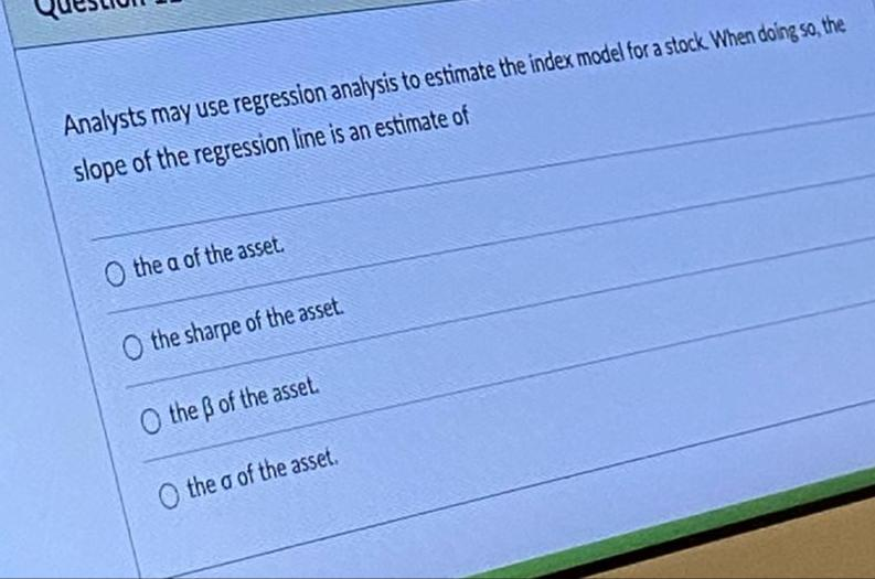 Solved Analysts May Use Regression Analysis To Estimate The Chegg