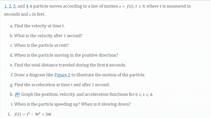 Solved 1,2,3, and 4 A particle moves according to a law of | Chegg.com