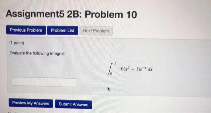 Solved Assignment5 2b Problem 10 Previous Problemproblem 