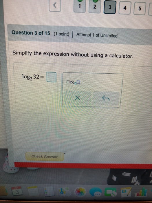 Solved 1 23 4 5 Question 3 of 15 (1 point) Attempt 1 of | Chegg.com
