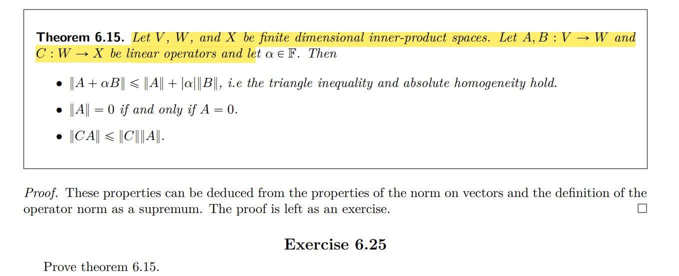 Solved → Wand Theorem 6.15. Let V, W, and X be finite | Chegg.com