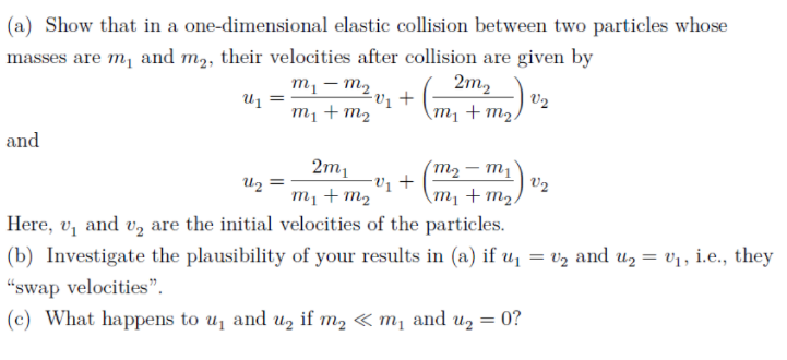 Solved U = 01 + 02 (a) Show that in a one-dimensional | Chegg.com