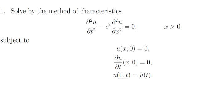 Solved 1. Solve by the method of characteristics | Chegg.com