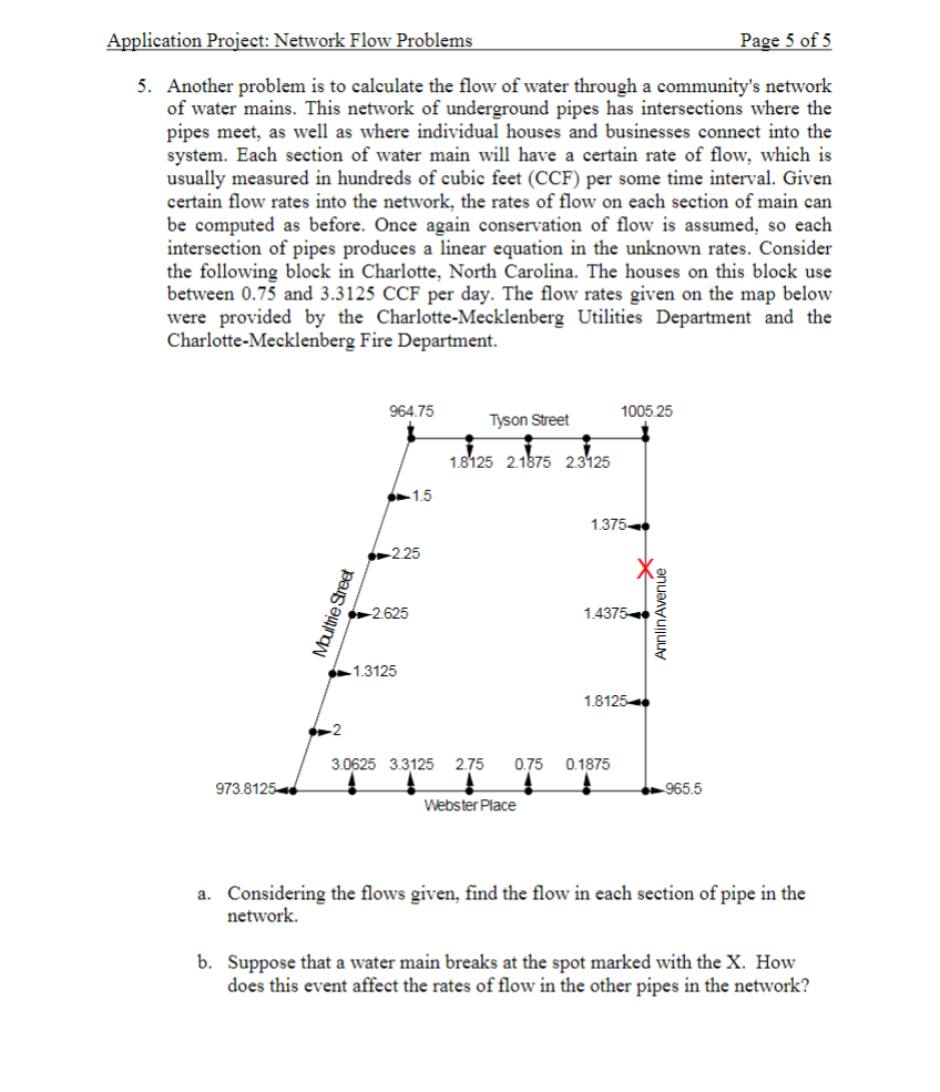 Solved Application Project: Network Flow Problems Page 5 of | Chegg.com