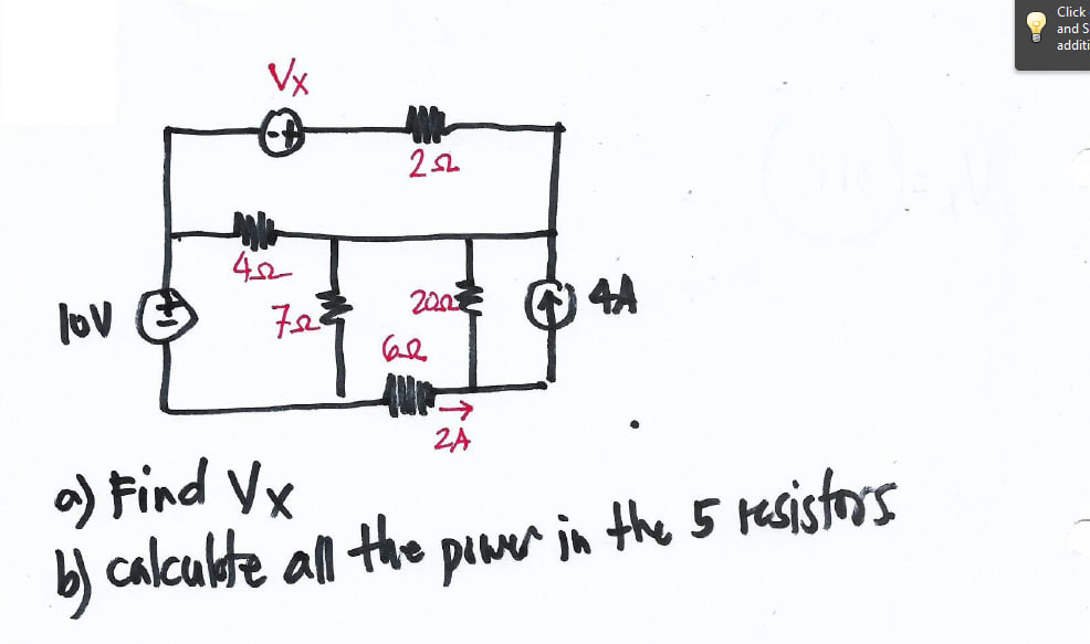 Solved Using KVL SolutionsA. Find VX B. Calculate all the | Chegg.com