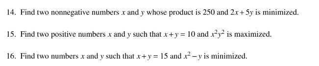 Solved Find two nonnegative numbers x and y whose product | Chegg.com Solved Find two nonnegative numbers x and y whose product | Chegg.com