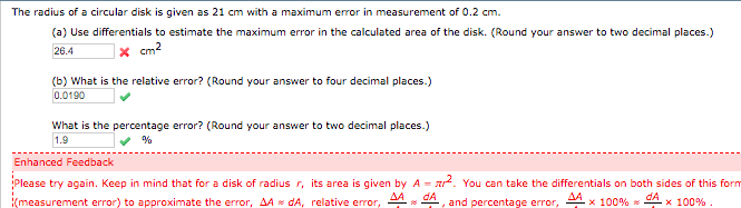 Solved The radius of a circular disk is given as 21 cm with | Chegg.com