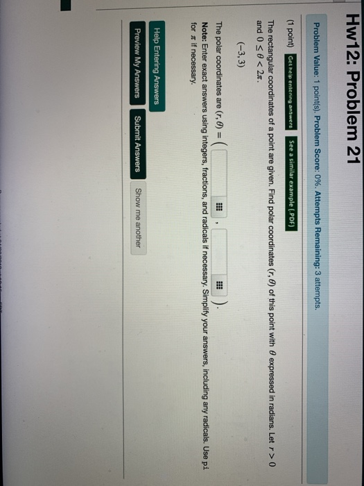 Solved Hw12: Problem 21 Problem Value: 1 point(s). Problem | Chegg.com