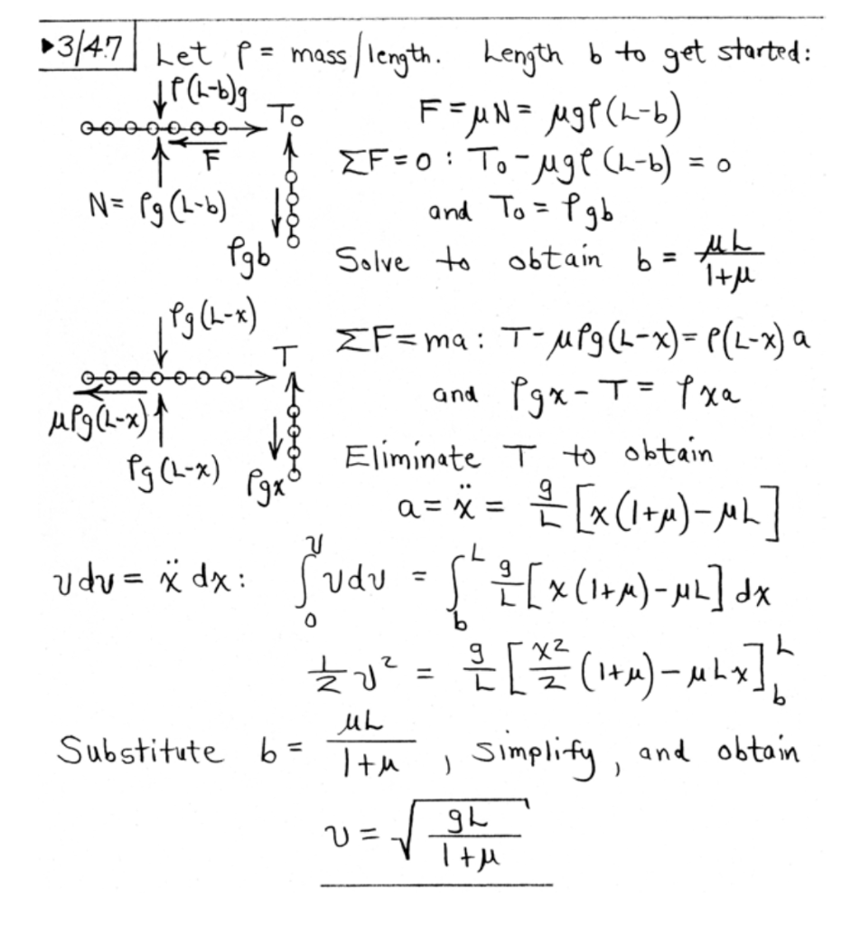 Solved The chain is released from rest with the length b of | Chegg.com