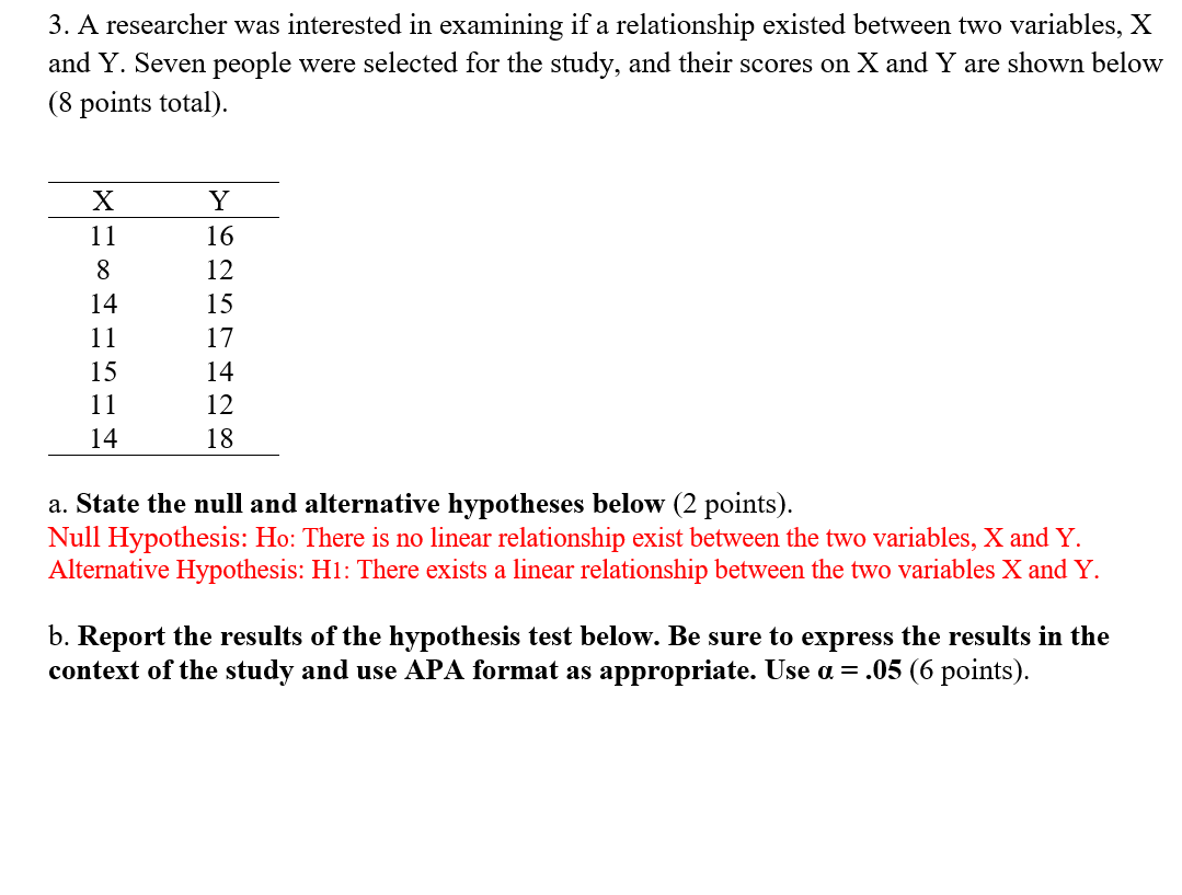 Solved 3. A researcher was interested in examining if a | Chegg.com