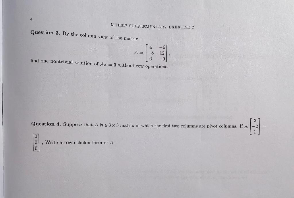 Solved Question 3. By the column view of the matrix | Chegg.com