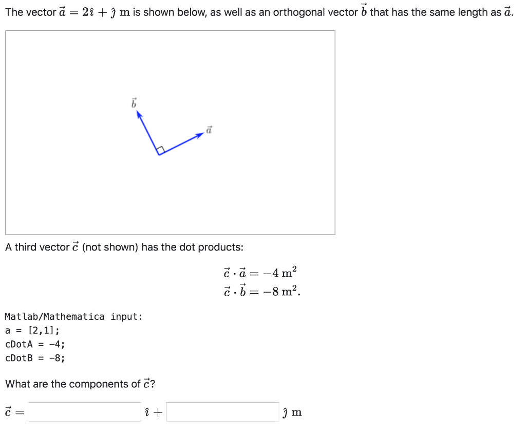 Solved The vector + } m is shown below, as well as an | Chegg.com