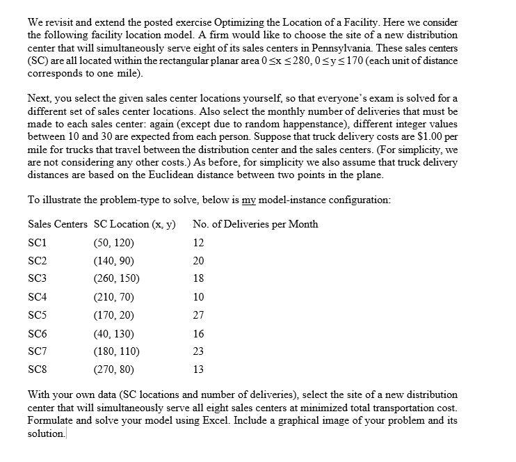 Solved We revisit and extend the posted exercise Optimizing | Chegg.com