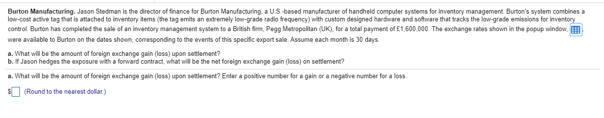 Solved Burton Manufacturing. Jason Stedman is the director | Chegg.com