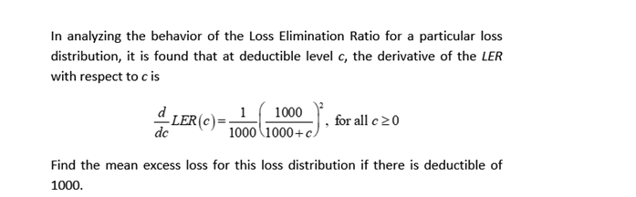 In analyzing the behavior of the Loss Elimination | Chegg.com
