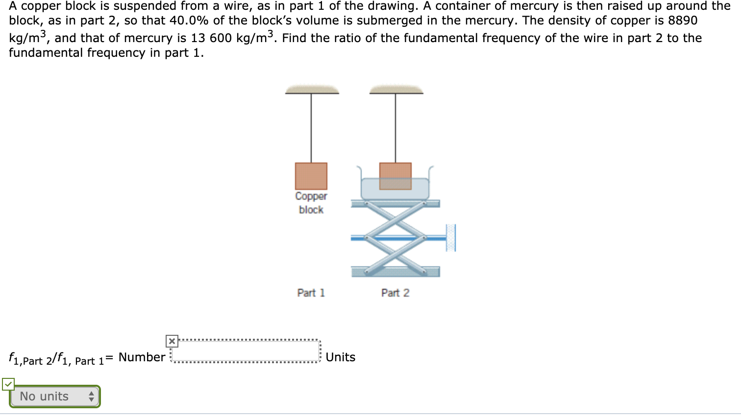 Solved A copper block is suspended from a wire, as in part 1 | Chegg.com