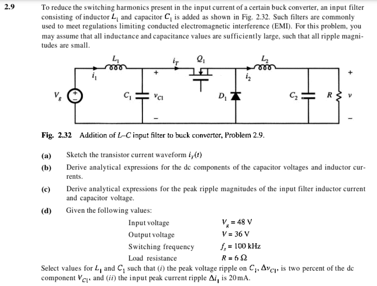 Solved To reduce the switching harmonics present in the | Chegg.com