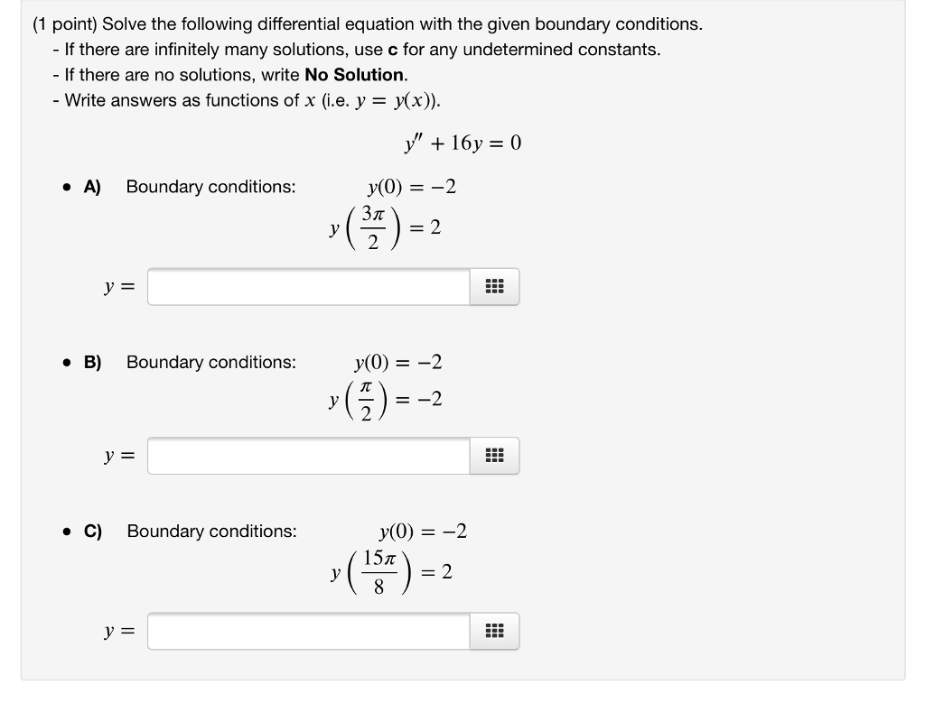 Solved (1 point) Solve the following differential equation | Chegg.com