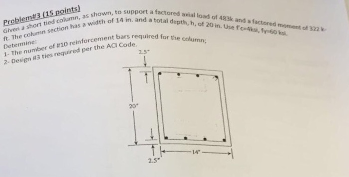 Solved Given a short tied column, as shown, to support a | Chegg.com