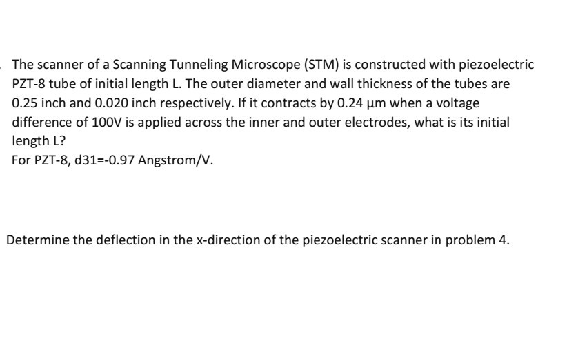 Solved The scanner of a Scanning Tunneling Microscope (STM) | Chegg.com