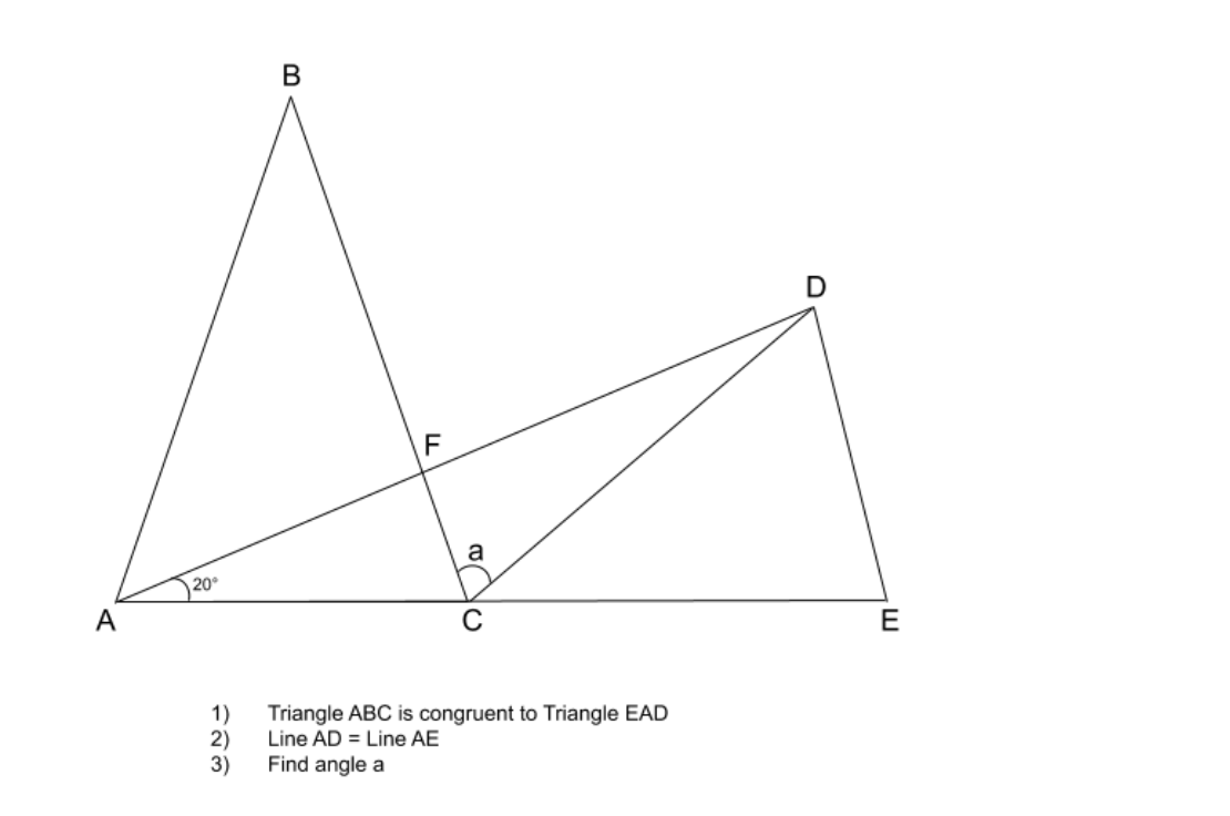 Solved 20 1) Triangle ABC is congruent to Triangle EAD Line | Chegg.com