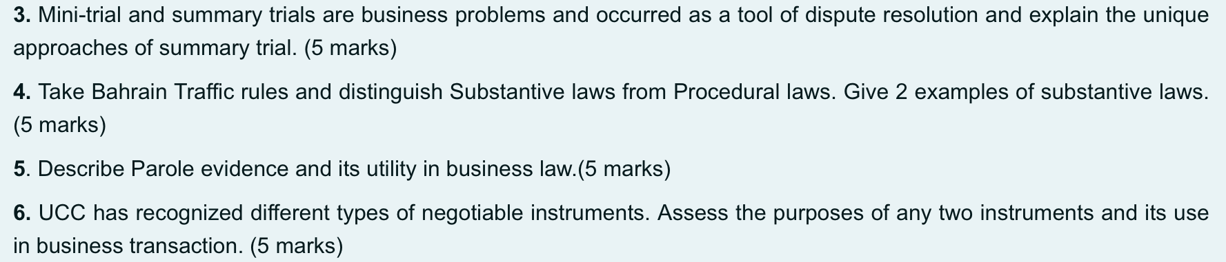 Solved 3. Mini-trial and summary trials are business | Chegg.com