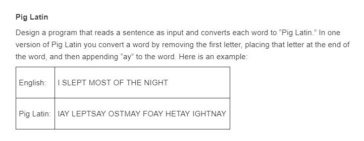 Solved Pig Latin Please only respond in PSEUDOCODE and | Chegg.com