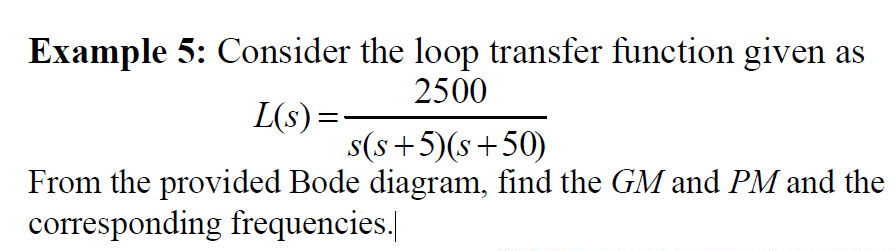 Solved Example 5: Consider the loop transfer function given | Chegg.com