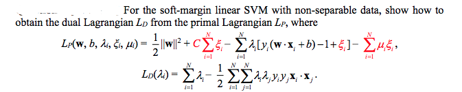 For the soft-margin linear SVM with non-separable | Chegg.com