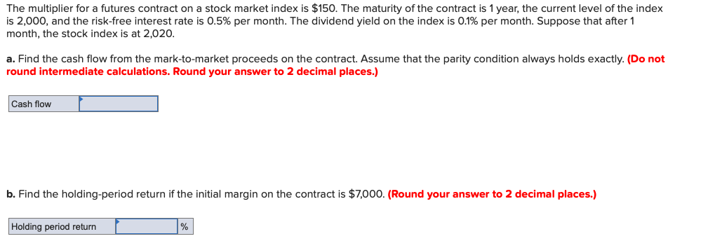Solved The multiplier for a futures contract on a stock | Chegg.com
