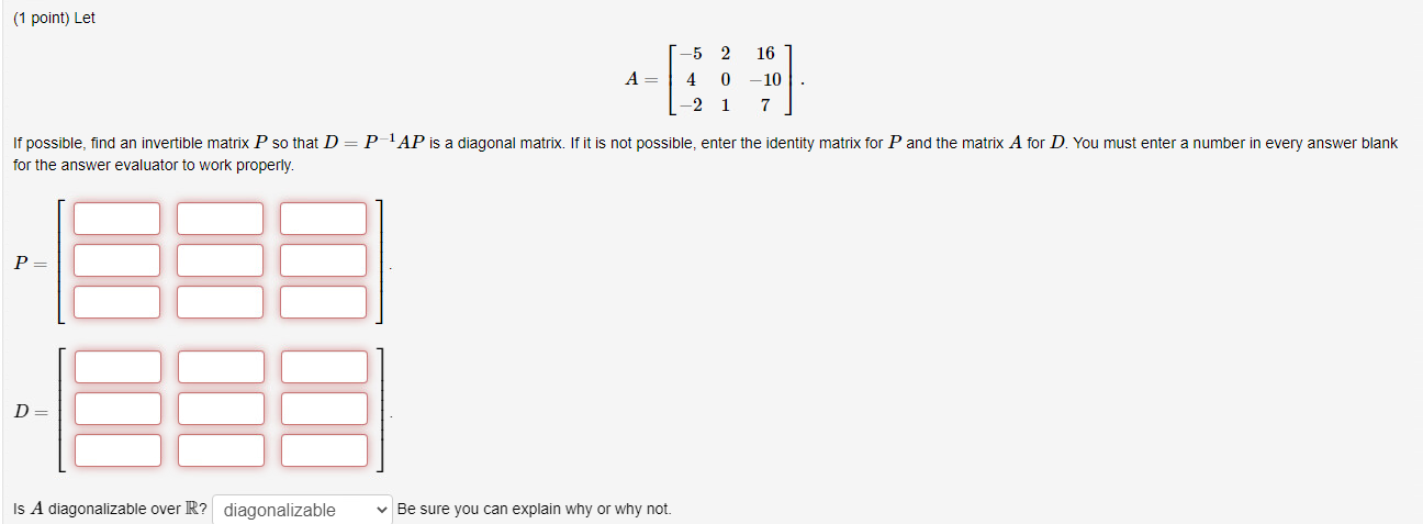 Solved If possible, find an invertible matrix P so that D + | Chegg.com
