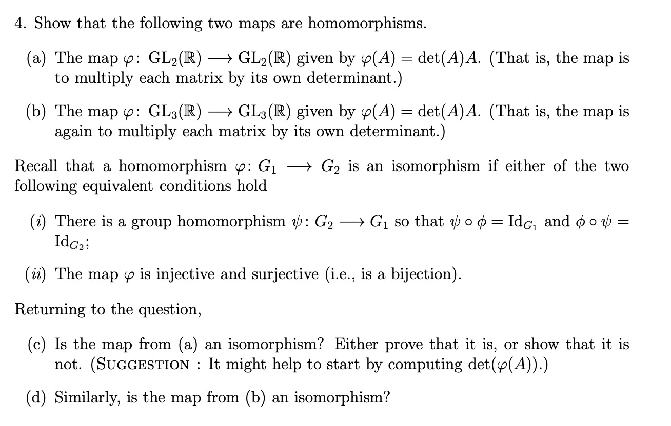 Solved 4. Show that the following two maps are | Chegg.com
