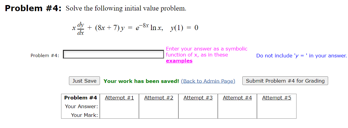Solved Problem #4: Solve the following initial value | Chegg.com