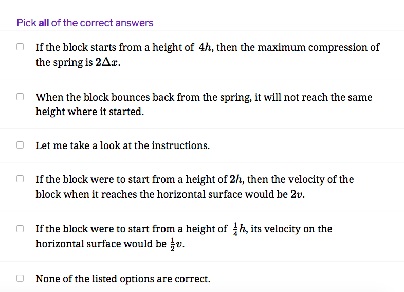 Solved A small block of mass m starts from rest and slides | Chegg.com