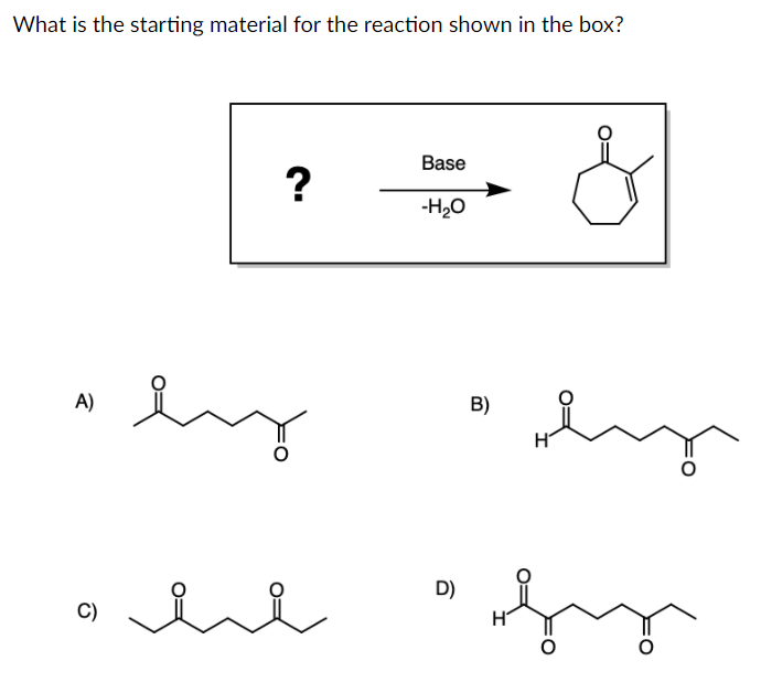 Solved What is the starting material for the reaction shown | Chegg.com