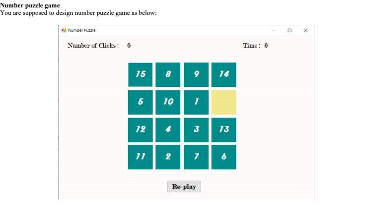 Solved Number puzzle game You are supposed to design number | Chegg.com
